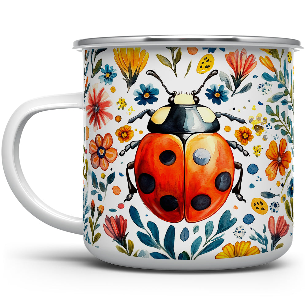 Floral Ladybug Camp Mug | Cute Nature Gifts | Loftipop