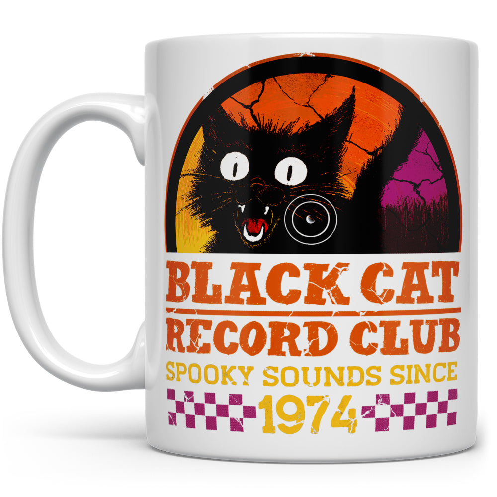Black Cat Record Club Mug | Halloween Gifts | Loftipop