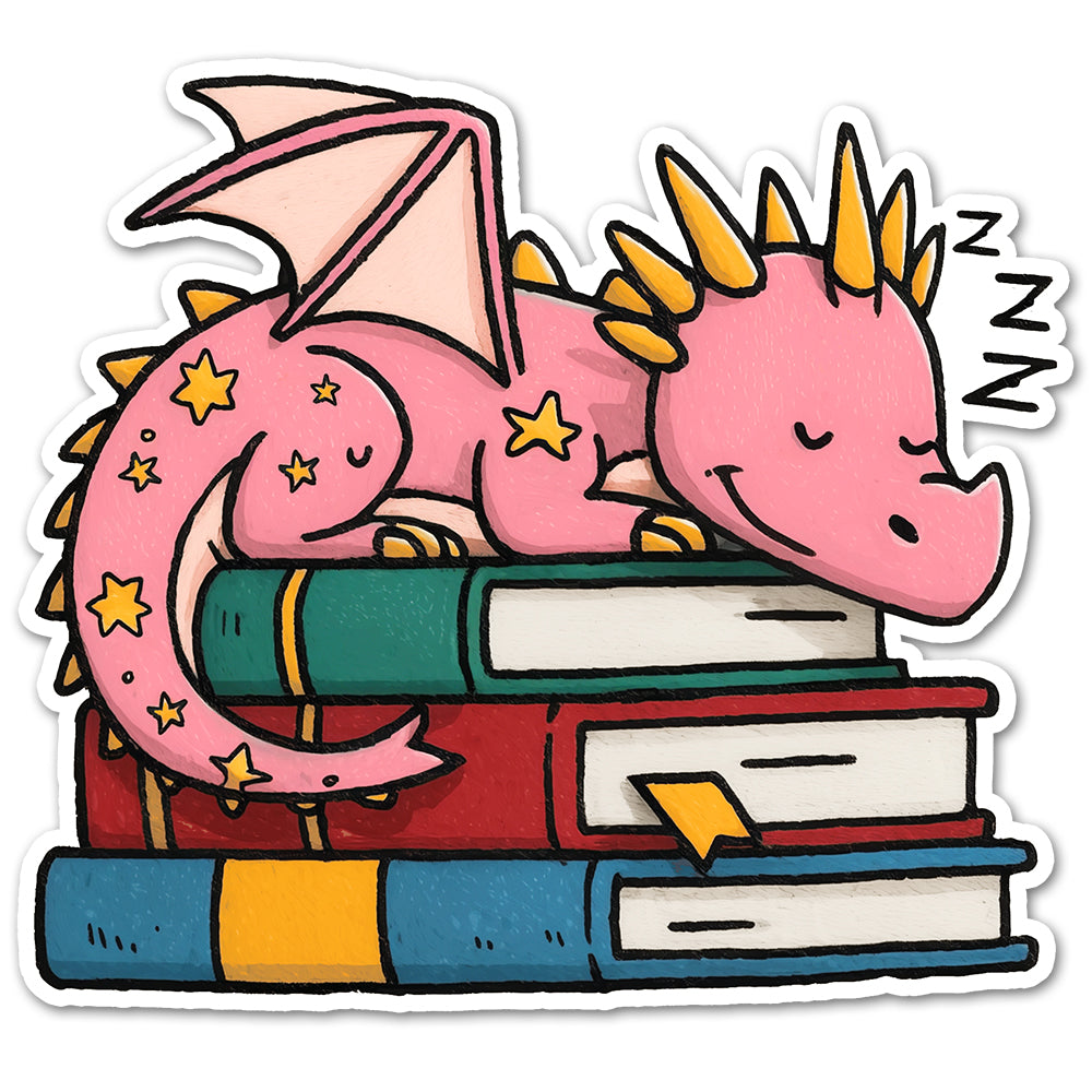 Sleeping Book Dragon Sticker | Bookish Gifts | Loftipop