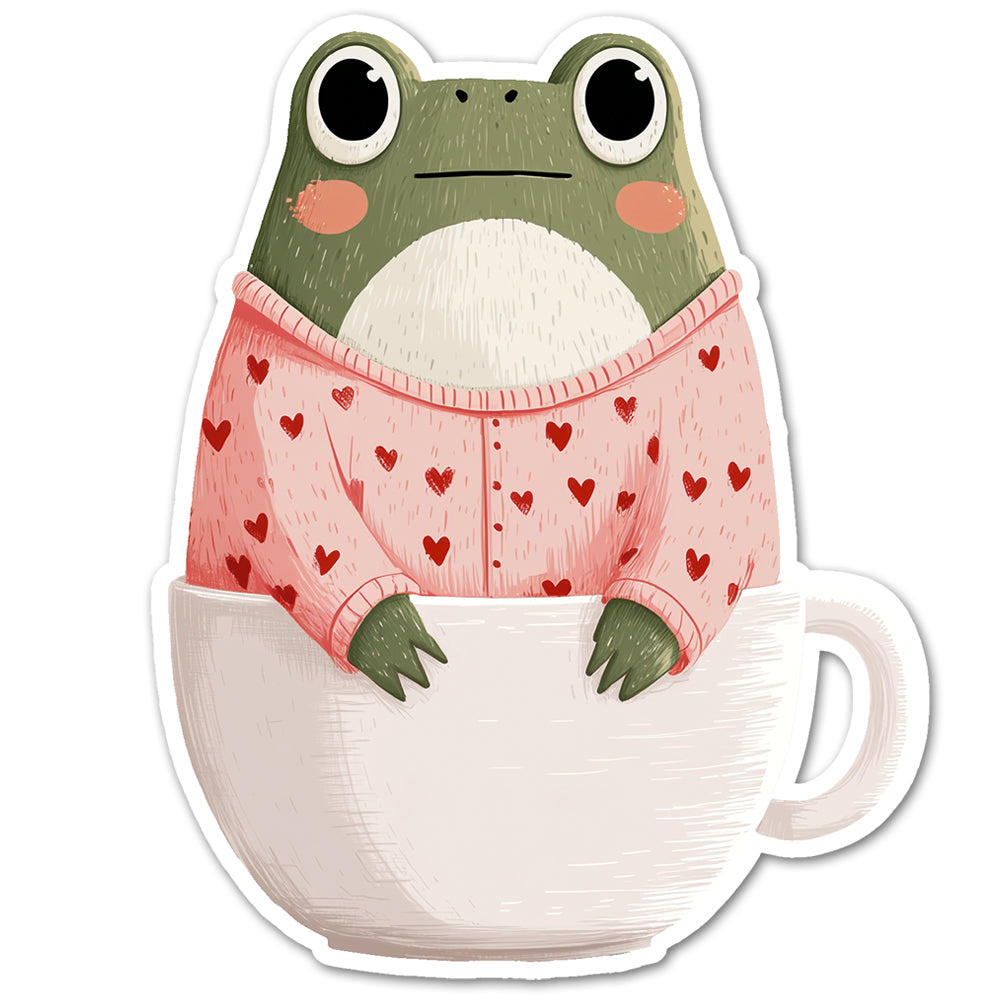 Teacup Frog Sticker | Cozy Gifts | Loftipop