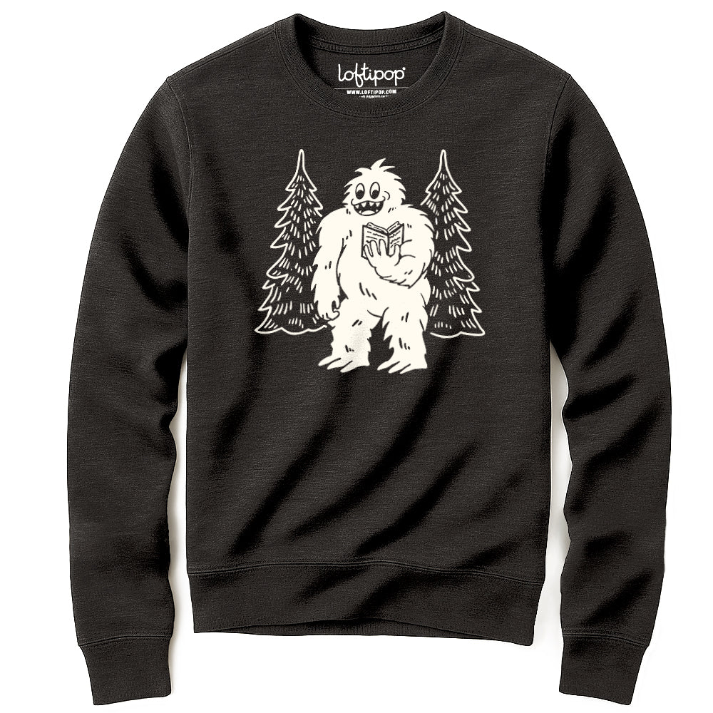 Bookish Yeti Crewneck Sweatshirt | Book Lover Holiday Gifts | Loftipop