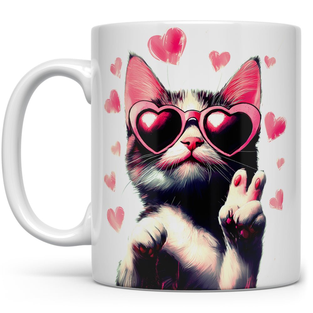 Peace and Love Cat Mug | Cute Mugs | Loftipop
