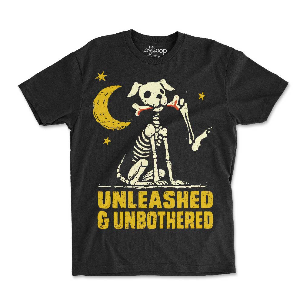 Unleashed & Unbothered Dog Crewneck T-Shirt | Halloween Gifts | Loftipop